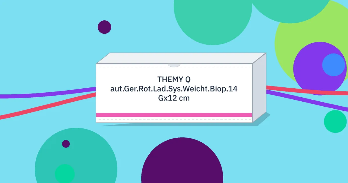 Symbolbild: Packung mit der Aufschrift THEMY Q aut.Ger.Rot.Lad.Sys.Weicht.Biop.14 Gx12 cm (PZN 19737803) – Verfügbarkeit und Bezug in Apotheken in Frankfurt am Main