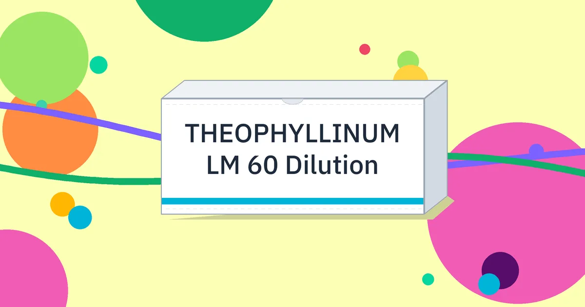 Symbolbild: Packung mit der Aufschrift THEOPHYLLINUM LM 60 Dilution (PZN 13220482) – Verfügbarkeit und Bezug in Apotheken in Frankfurt am Main