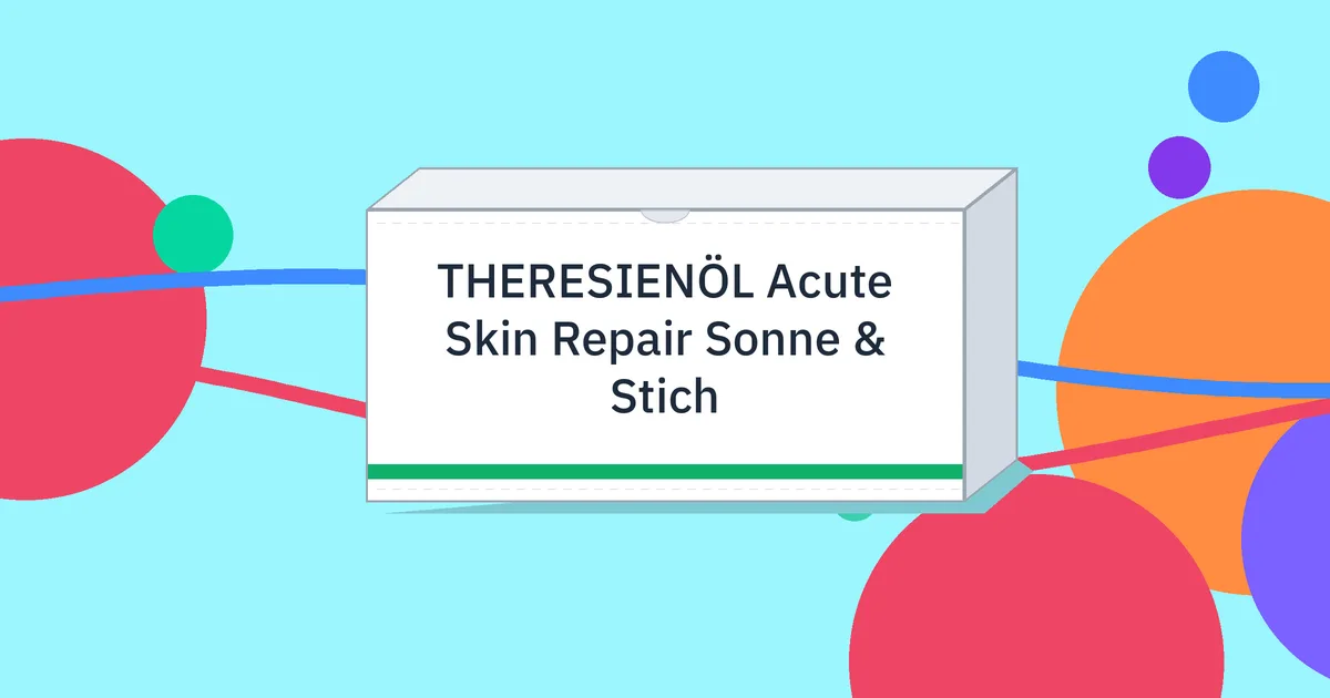 Symbolbild: Packung mit der Aufschrift THERESIENÖL Acute Skin Repair Sonne & Stich (PZN 15631752) – Verfügbarkeit und Bezug in Apotheken in Frankfurt am Main