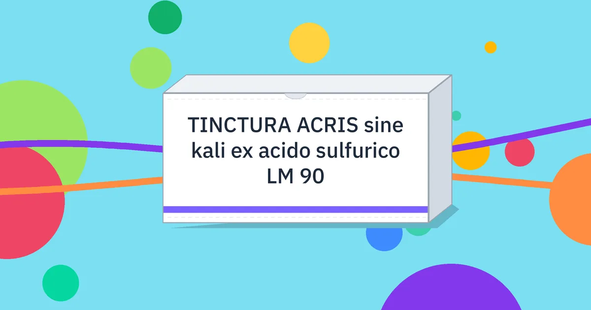 Symbolbild: Packung mit der Aufschrift TINCTURA ACRIS sine kali ex acido sulfurico LM 90 (PZN 13701394) – Verfügbarkeit und Bezug in Apotheken in Frankfurt am Main