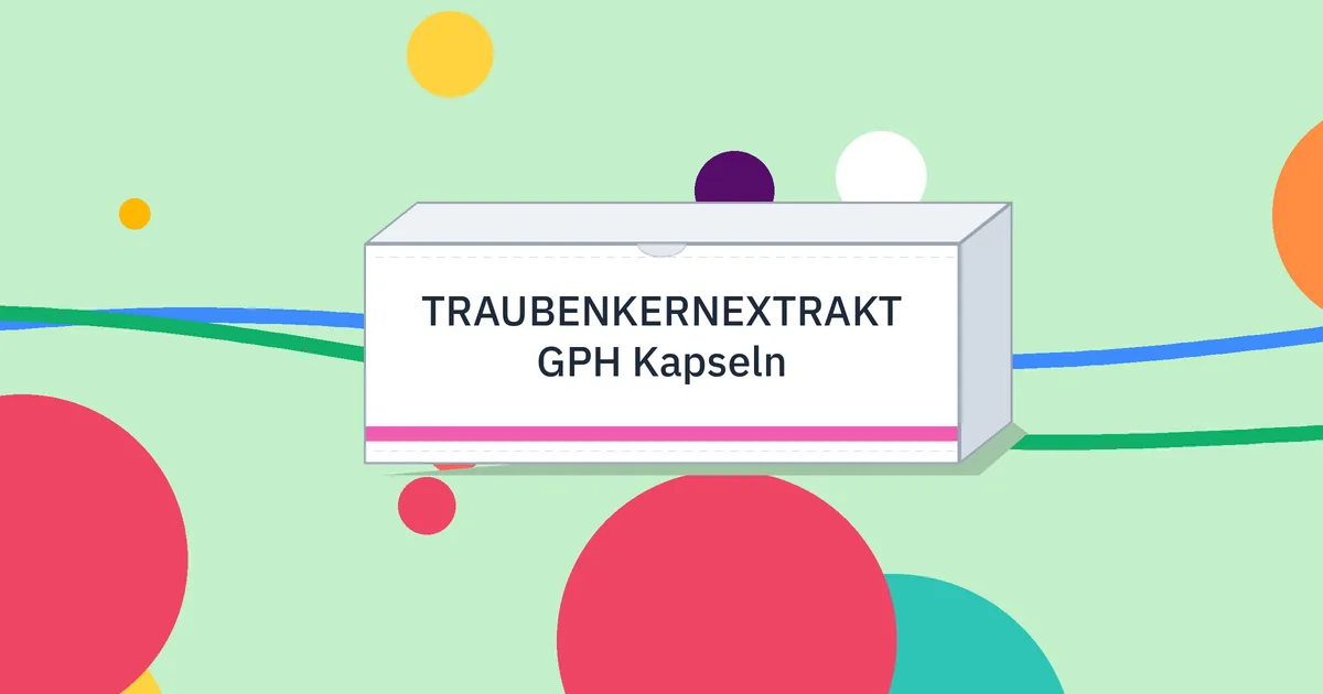Symbolbild: Packung mit der Aufschrift TRAUBENKERNEXTRAKT GPH Kapseln (PZN 00896686) – Verfügbarkeit und Bezug in Apotheken in Frankfurt am Main