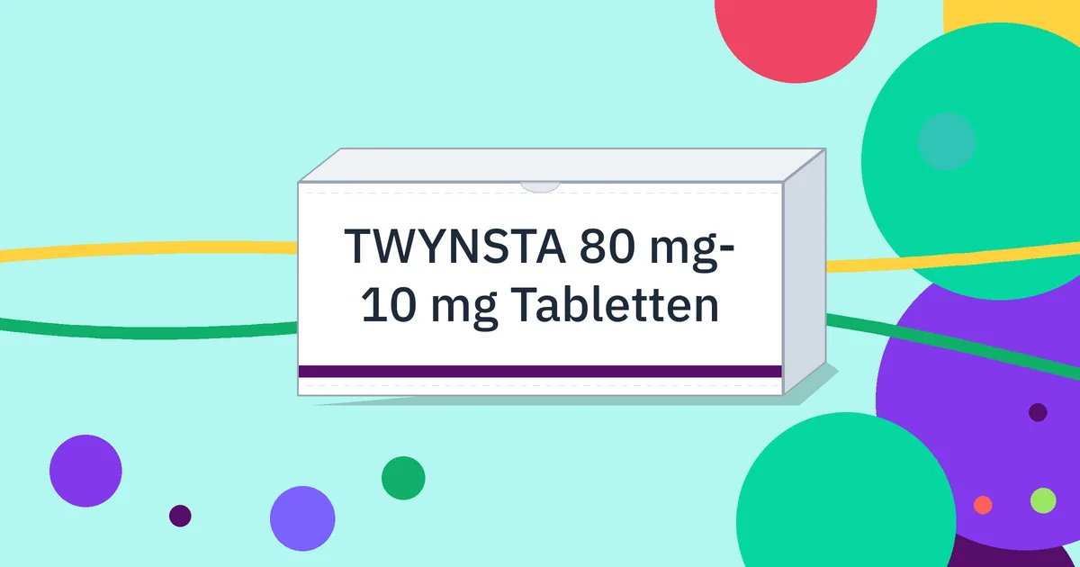 Symbolbild: Packung mit der Aufschrift TWYNSTA 80 mg-10 mg Tabletten (PZN 09094913) – Verfügbarkeit und Bezug in Apotheken in Frankfurt am Main