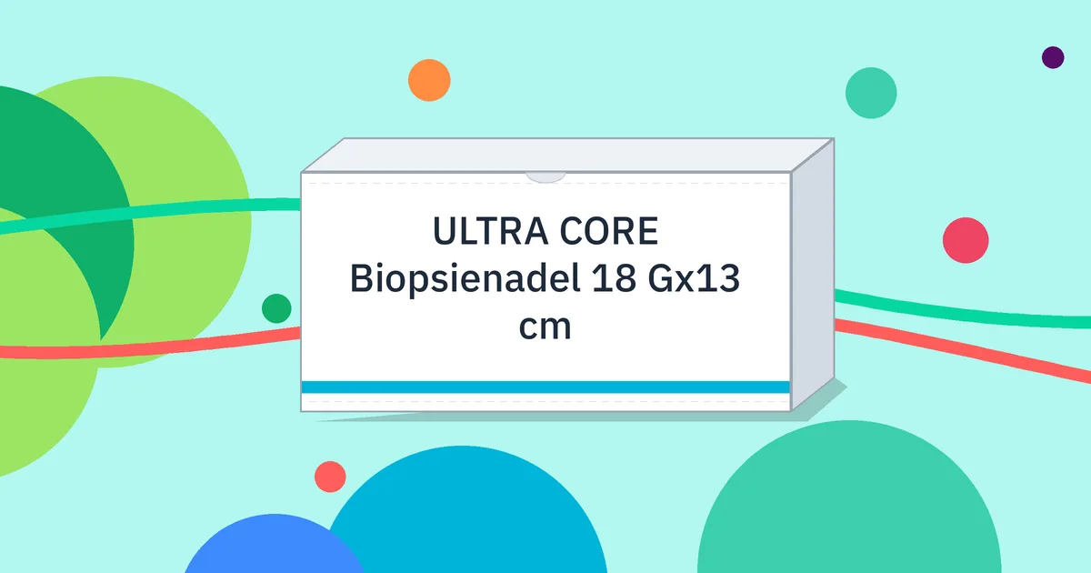 Symbolbild: Packung mit der Aufschrift ULTRA CORE Biopsienadel 18 Gx13 cm (PZN 06767949) – Verfügbarkeit und Bezug in Apotheken in Frankfurt am Main