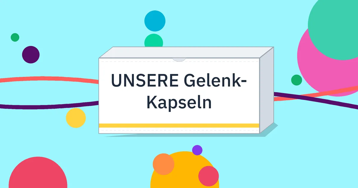 Symbolbild: Packung mit der Aufschrift UNSERE Gelenk-Kapseln (PZN 12900128) – Verfügbarkeit und Bezug in Apotheken in Frankfurt am Main