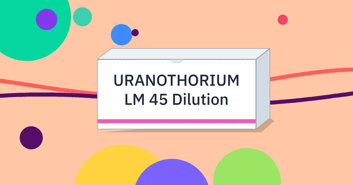 Symbolbild: Packung mit der Aufschrift URANOTHORIUM LM 45 Dilution (PZN 13256988) – Verfügbarkeit und Bezug in Apotheken in Frankfurt am Main