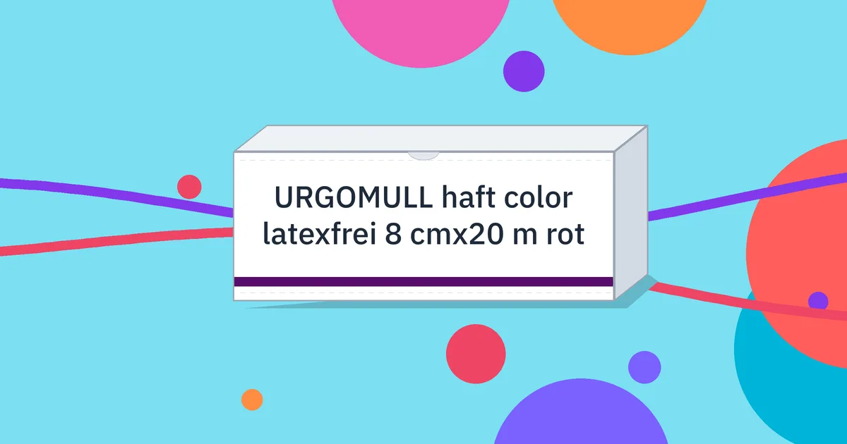 Symbolbild: Packung mit der Aufschrift URGOMULL haft color latexfrei 8 cmx20 m rot (PZN 01832984) – Verfügbarkeit und Bezug in Apotheken in Frankfurt am Main