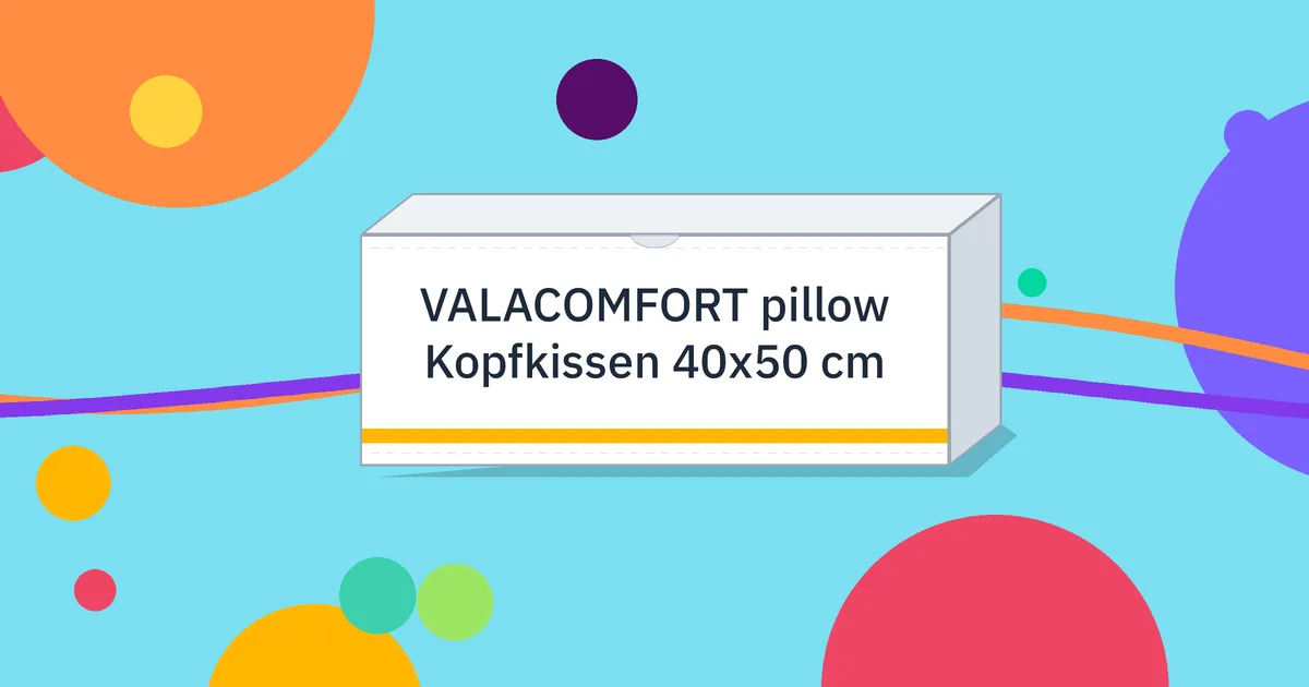 Symbolbild: Packung mit der Aufschrift VALACOMFORT pillow Kopfkissen 40x50 cm (PZN 03154554) – Verfügbarkeit und Bezug in Apotheken in Frankfurt am Main