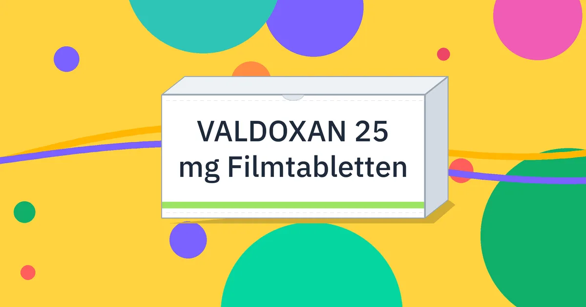 Symbolbild: Packung mit der Aufschrift VALDOXAN 25 mg Filmtabletten (PZN 07697866) – Verfügbarkeit und Bezug in Apotheken in Frankfurt am Main