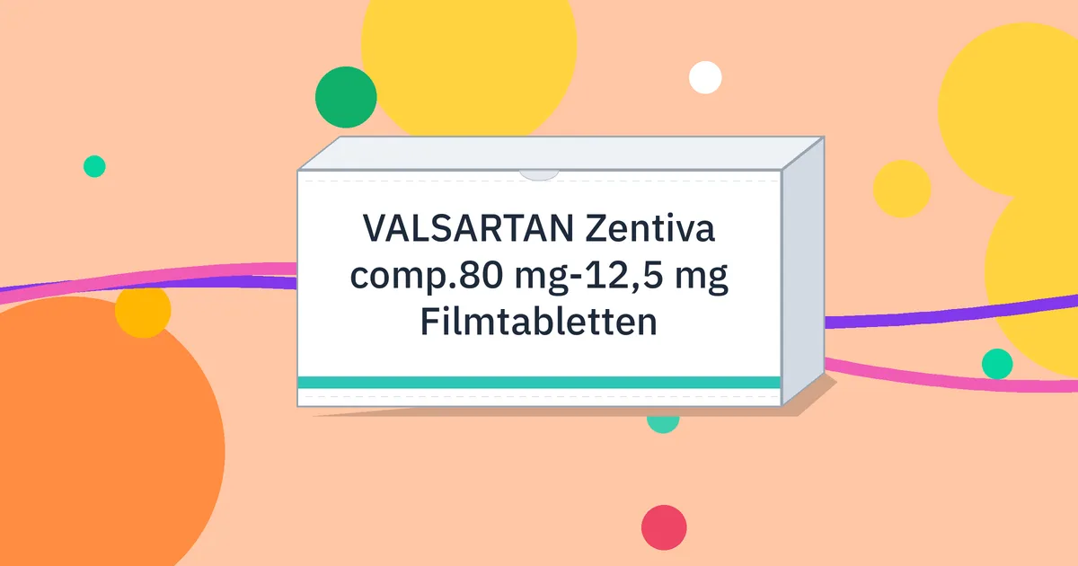 Symbolbild: Packung mit der Aufschrift VALSARTAN Zentiva comp.80 mg-12,5 mg Filmtabletten (PZN 08409438) – Verfügbarkeit und Bezug in Apotheken in Frankfurt am Main