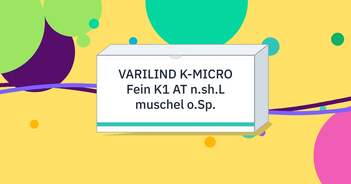 Symbolbild: Packung mit der Aufschrift VARILIND K-MICRO Fein K1 AT n.sh.L muschel o.Sp. (PZN 20552931) – Verfügbarkeit und Bezug in Apotheken in Frankfurt am Main