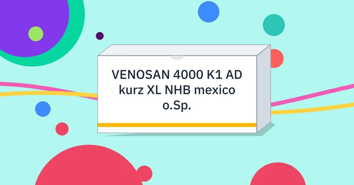 Symbolbild: Packung mit der Aufschrift VENOSAN 4000 K1 AD kurz XL NHB mexico o.Sp. (PZN 14423230) – Verfügbarkeit und Bezug in Apotheken in Frankfurt am Main
