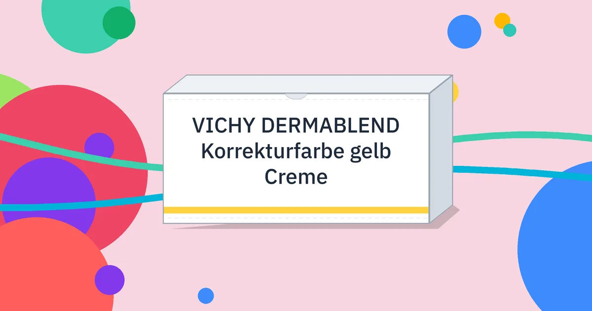 Symbolbild: Packung mit der Aufschrift VICHY DERMABLEND Korrekturfarbe gelb Creme (PZN 13902075) – Verfügbarkeit und Bezug in Apotheken in Frankfurt am Main