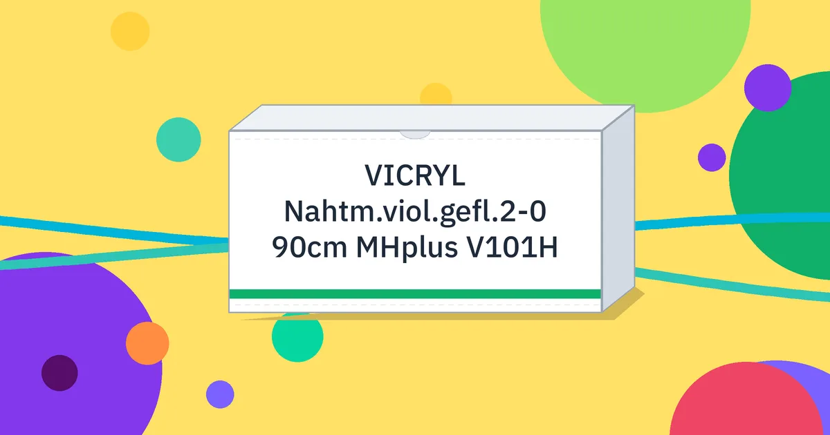 Symbolbild: Packung mit der Aufschrift VICRYL Nahtm.viol.gefl.2-0 90cm MHplus V101H (PZN 16812912) – Verfügbarkeit und Bezug in Apotheken in Frankfurt am Main