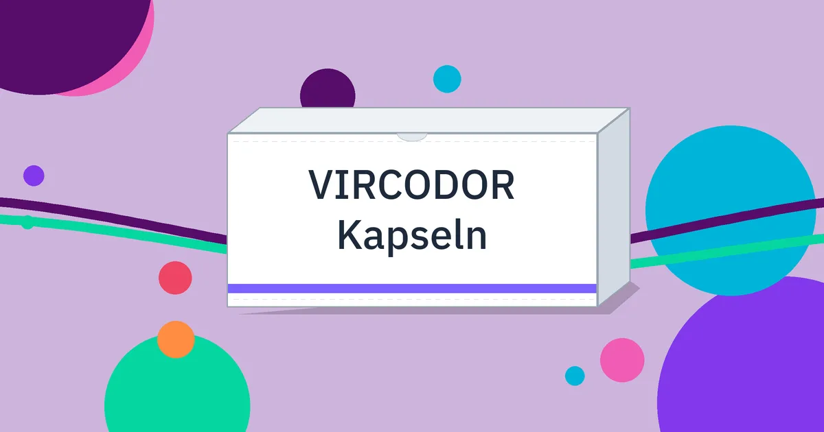 Symbolbild: Packung mit der Aufschrift VIRCODOR Kapseln (PZN 18502297) – Verfügbarkeit und Bezug in Apotheken in Frankfurt am Main