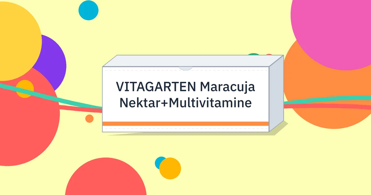 Symbolbild: Packung mit der Aufschrift VITAGARTEN Maracuja Nektar+Multivitamine (PZN 07221827) – Verfügbarkeit und Bezug in Apotheken in Frankfurt am Main