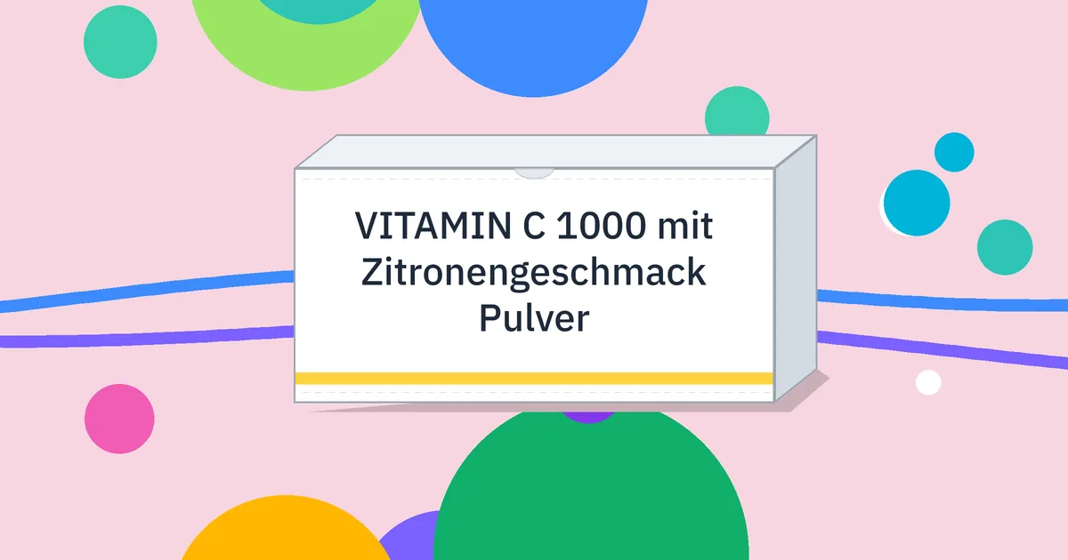 Symbolbild: Packung mit der Aufschrift VITAMIN C 1000 mit Zitronengeschmack Pulver (PZN 19708115) – Verfügbarkeit und Bezug in Apotheken in Frankfurt am Main