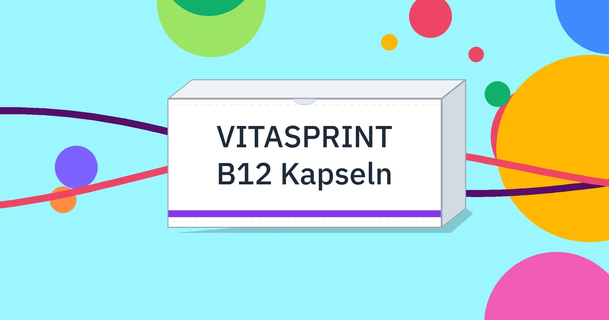 Symbolbild: Packung mit der Aufschrift VITASPRINT B12 Kapseln (PZN 04909546) – Verfügbarkeit und Bezug in Apotheken in Frankfurt am Main