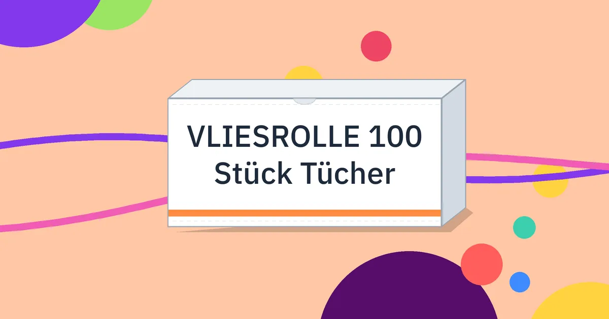 Symbolbild: Packung mit der Aufschrift VLIESROLLE 100 Stück Tücher (PZN 06067643) – Verfügbarkeit und Bezug in Apotheken in Frankfurt am Main