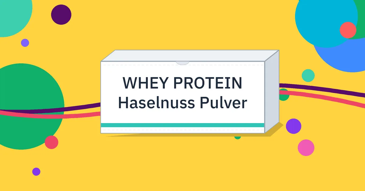 Symbolbild: Packung mit der Aufschrift WHEY PROTEIN Haselnuss Pulver (PZN 10028212) – Verfügbarkeit und Bezug in Apotheken in Frankfurt am Main