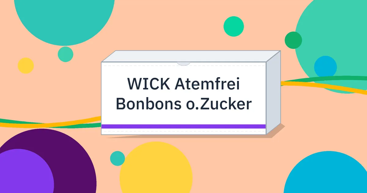 Symbolbild: Packung mit der Aufschrift WICK Atemfrei Bonbons o.Zucker (PZN 08861753) – Verfügbarkeit und Bezug in Apotheken in Frankfurt am Main