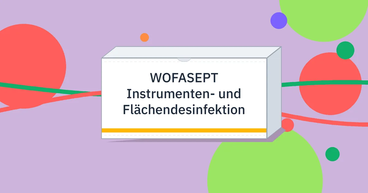 Symbolbild: Packung mit der Aufschrift WOFASEPT Instrumenten- und Flächendesinfektion (PZN 11608087) – Verfügbarkeit und Bezug in Apotheken in Frankfurt am Main