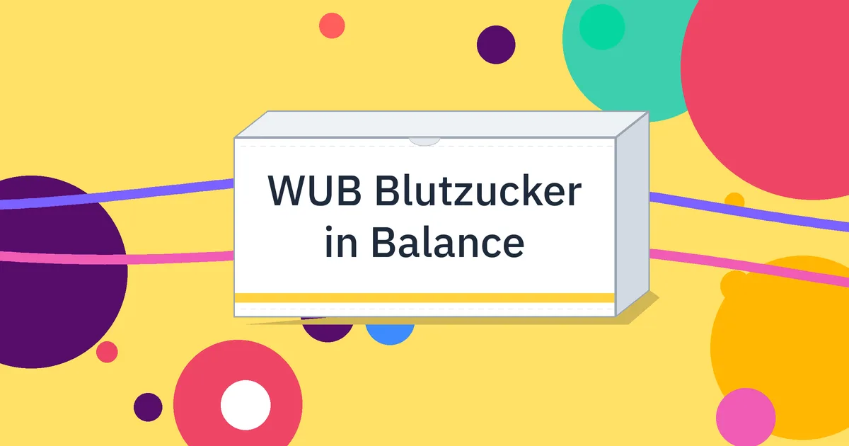 Symbolbild: Packung mit der Aufschrift WUB Blutzucker in Balance (PZN 19436088) – Verfügbarkeit und Bezug in Apotheken in Frankfurt am Main