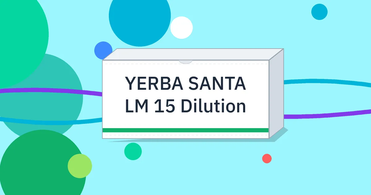 Symbolbild: Packung mit der Aufschrift YERBA SANTA LM 15 Dilution (PZN 13285174) – Verfügbarkeit und Bezug in Apotheken in Frankfurt am Main