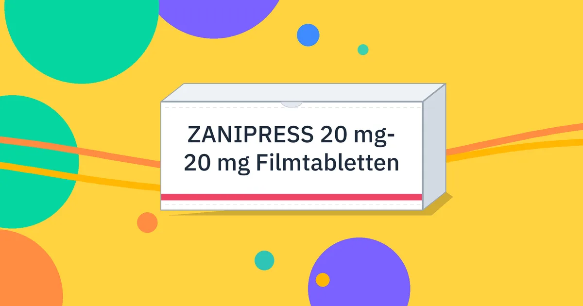 Symbolbild: Packung mit der Aufschrift ZANIPRESS 20 mg-20 mg Filmtabletten (PZN 17502622) – Verfügbarkeit und Bezug in Apotheken in Frankfurt am Main