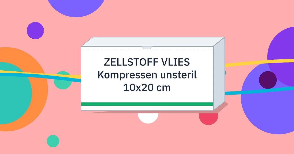 Symbolbild: Packung mit der Aufschrift ZELLSTOFF VLIES Kompressen unsteril 10x20 cm (PZN 04050153) – Verfügbarkeit und Bezug in Apotheken in Frankfurt am Main