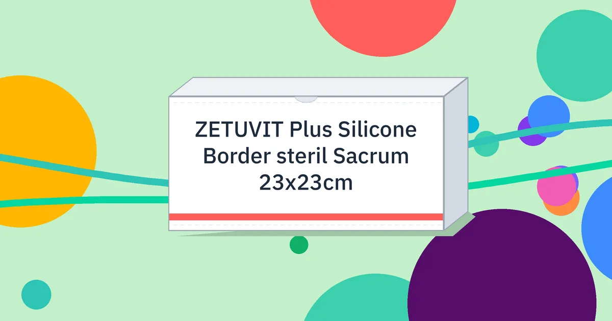 Symbolbild: Packung mit der Aufschrift ZETUVIT Plus Silicone Border steril Sacrum 23x23cm (PZN 20016322) – Verfügbarkeit und Bezug in Apotheken in Frankfurt am Main