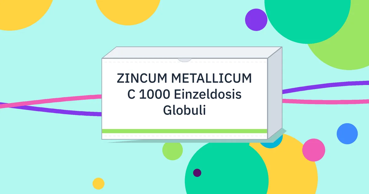 Symbolbild: Packung mit der Aufschrift ZINCUM METALLICUM C 1000 Einzeldosis Globuli (PZN 03035068) – Verfügbarkeit und Bezug in Apotheken in Frankfurt am Main