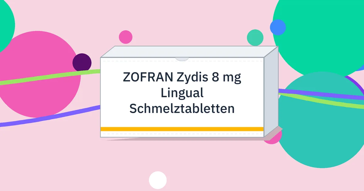 Symbolbild: Packung mit der Aufschrift ZOFRAN Zydis 8 mg Lingual Schmelztabletten (PZN 01190445) – Verfügbarkeit und Bezug in Apotheken in Frankfurt am Main