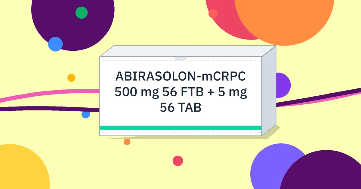 Symbolbild: Packung mit der Aufschrift ABIRASOLON-mCRPC 500 mg 56 FTB + 5 mg 56 TAB (PZN 18027927) – Verfügbarkeit und Bezug in Apotheken in Frankfurt am Main
