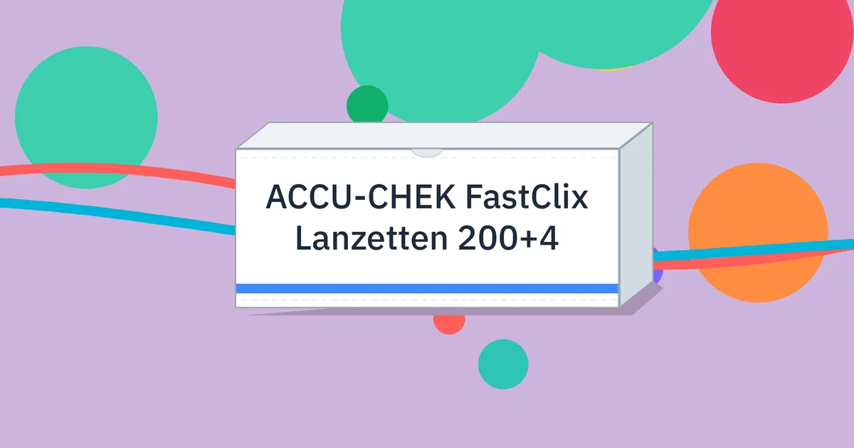 Symbolbild: Packung mit der Aufschrift ACCU-CHEK FastClix Lanzetten 200+4 (PZN 19740923) – Verfügbarkeit und Bezug in Apotheken in Frankfurt am Main