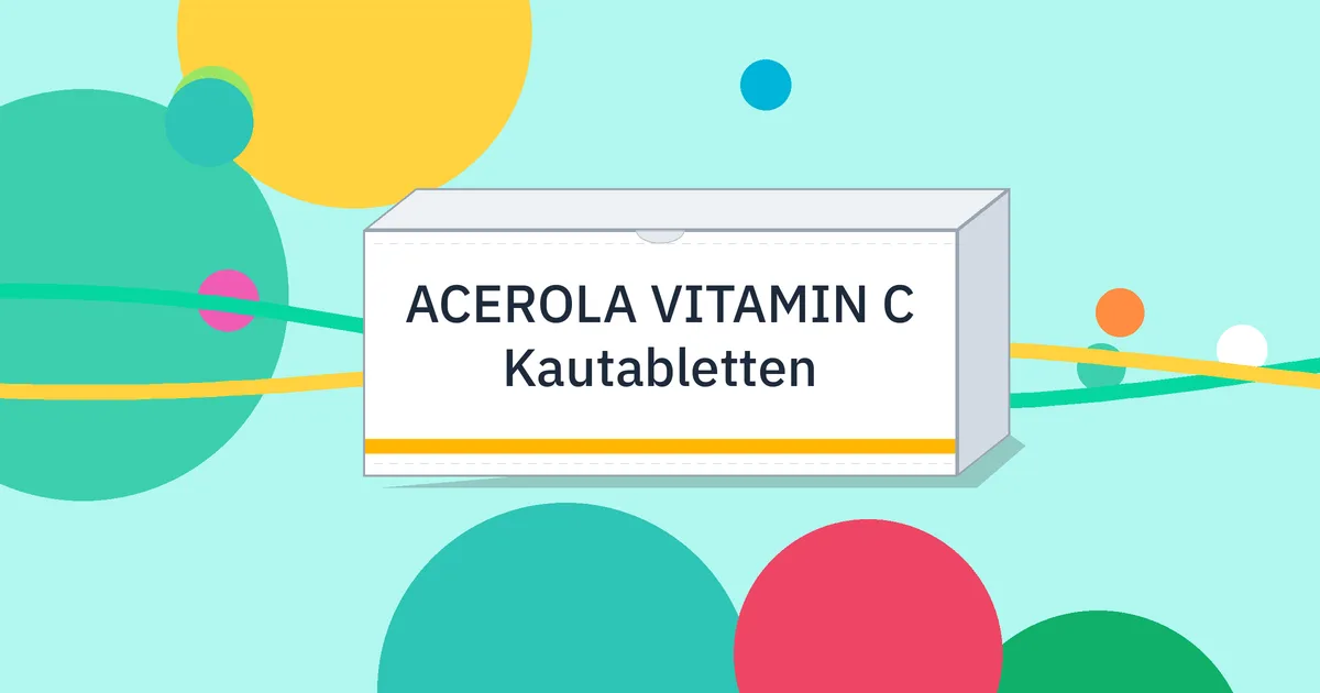 Symbolbild: Packung mit der Aufschrift ACEROLA VITAMIN C Kautabletten (PZN 05463012) – Verfügbarkeit und Bezug in Apotheken in Frankfurt am Main