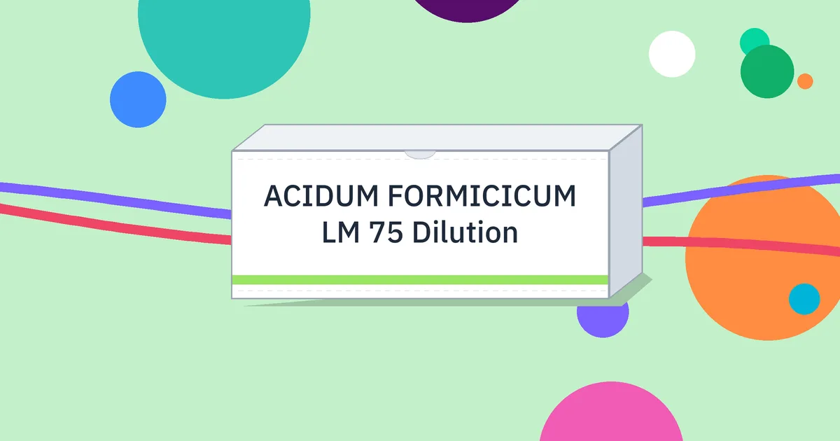 Symbolbild: Packung mit der Aufschrift ACIDUM FORMICICUM LM 75 Dilution (PZN 12752159) – Verfügbarkeit und Bezug in Apotheken in Frankfurt am Main