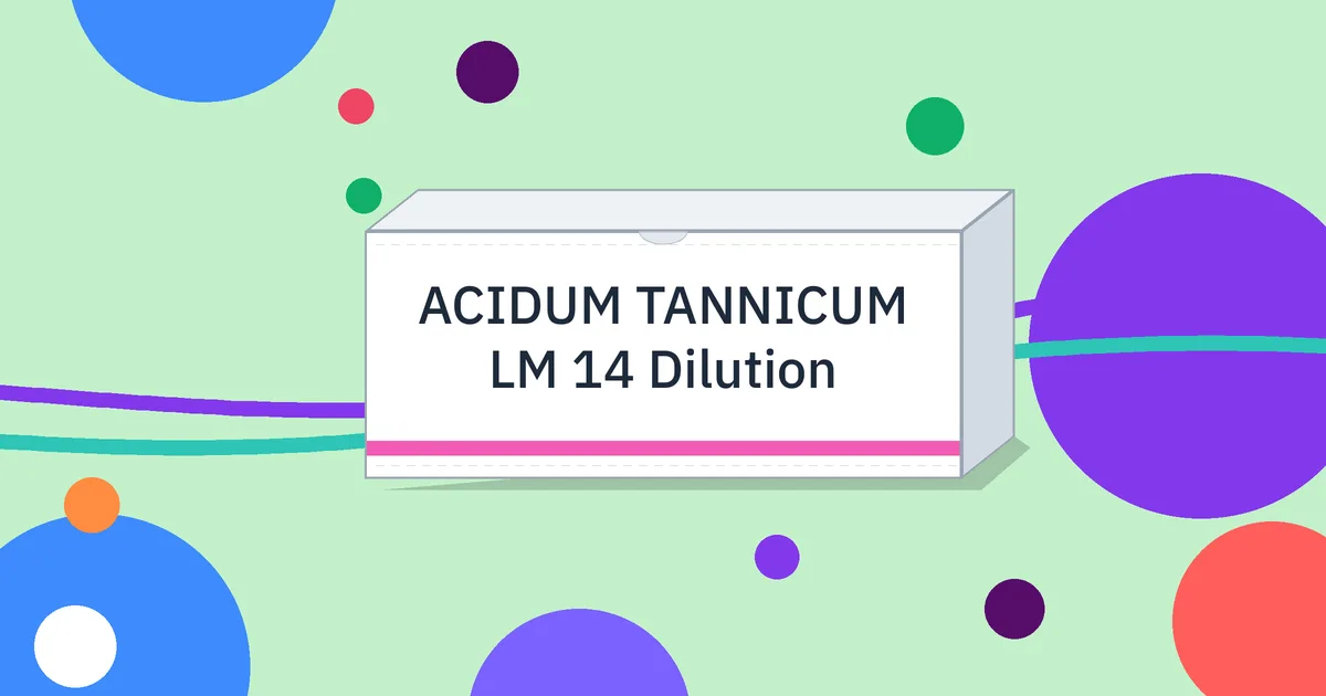 Symbolbild: Packung mit der Aufschrift ACIDUM TANNICUM LM 14 Dilution (PZN 13285754) – Verfügbarkeit und Bezug in Apotheken in Frankfurt am Main