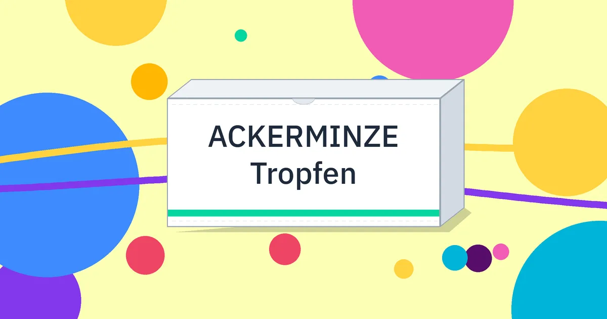 Symbolbild: Packung mit der Aufschrift ACKERMINZE Tropfen (PZN 19140844) – Verfügbarkeit und Bezug in Apotheken in Frankfurt am Main
