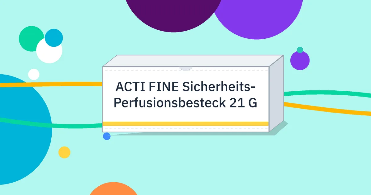 Symbolbild: Packung mit der Aufschrift ACTI FINE Sicherheits-Perfusionsbesteck 21 G (PZN 12668743) – Verfügbarkeit und Bezug in Apotheken in Frankfurt am Main