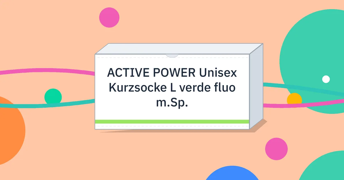 Symbolbild: Packung mit der Aufschrift ACTIVE POWER Unisex Kurzsocke L verde fluo m.Sp. (PZN 16194710) – Verfügbarkeit und Bezug in Apotheken in Frankfurt am Main