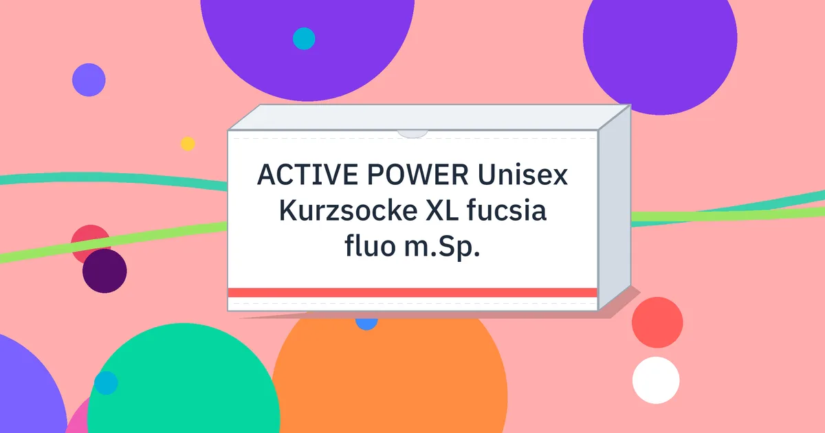 Symbolbild: Packung mit der Aufschrift ACTIVE POWER Unisex Kurzsocke XL fucsia fluo m.Sp. (PZN 16194822) – Verfügbarkeit und Bezug in Apotheken in Frankfurt am Main