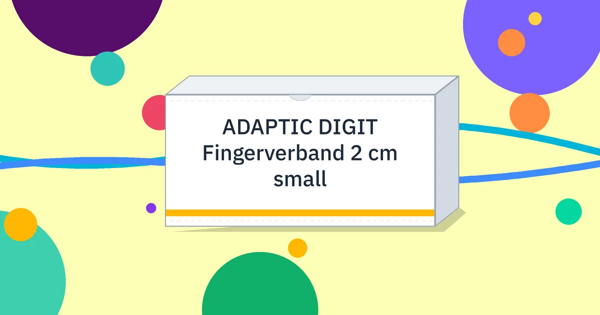 Symbolbild: Packung mit der Aufschrift ADAPTIC DIGIT Fingerverband 2 cm small (PZN 08410654) – Verfügbarkeit und Bezug in Apotheken in Frankfurt am Main