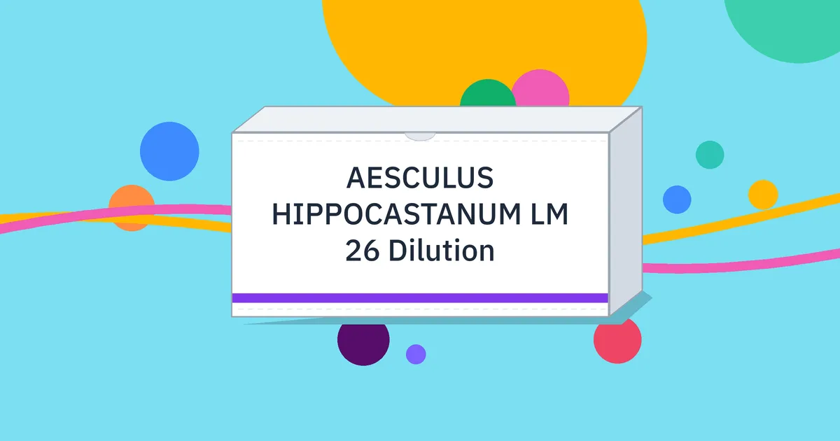 Symbolbild: Packung mit der Aufschrift AESCULUS HIPPOCASTANUM LM 26 Dilution (PZN 12755525) – Verfügbarkeit und Bezug in Apotheken in Frankfurt am Main