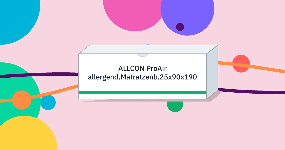 Symbolbild: Packung mit der Aufschrift ALLCON ProAir allergend.Matratzenb.25x90x190 (PZN 13475638) – Verfügbarkeit und Bezug in Apotheken in Frankfurt am Main