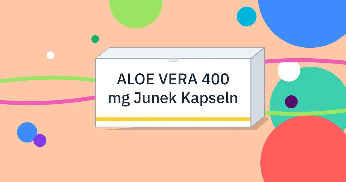 Symbolbild: Packung mit der Aufschrift ALOE VERA 400 mg Junek Kapseln (PZN 01105741) – Verfügbarkeit und Bezug in Apotheken in Frankfurt am Main