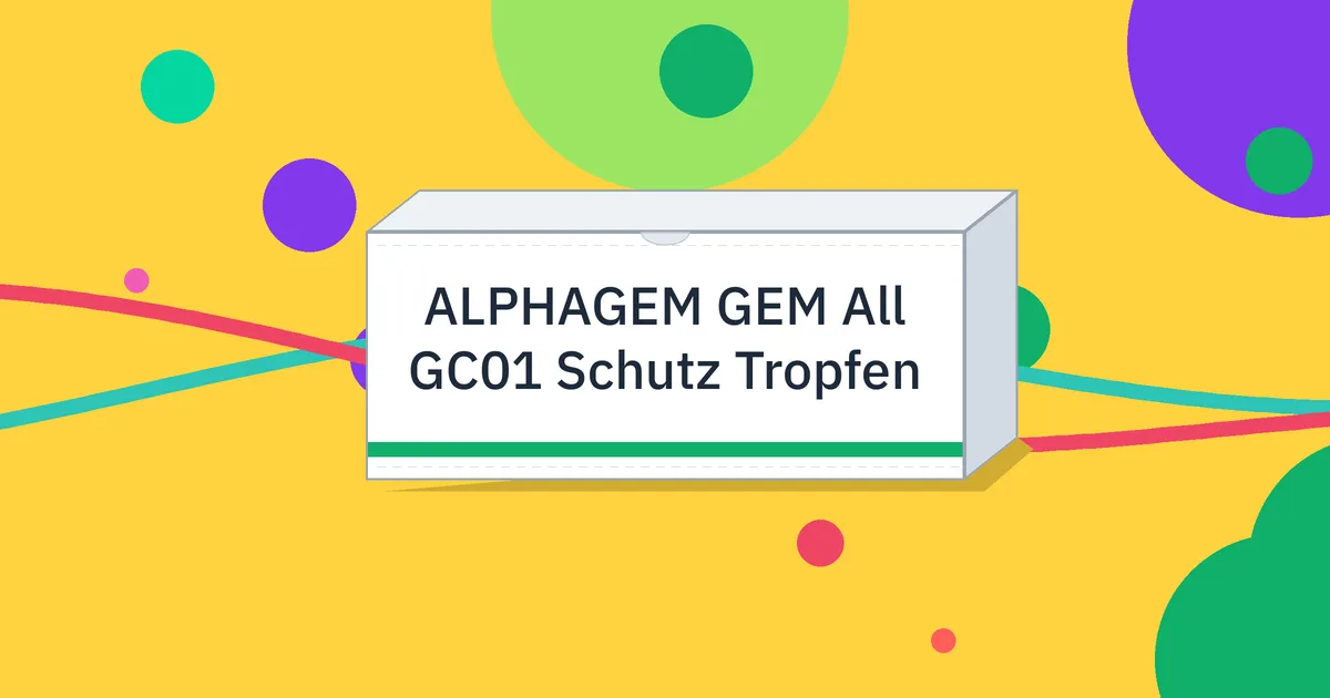 Symbolbild: Packung mit der Aufschrift ALPHAGEM GEM All GC01 Schutz Tropfen (PZN 20296184) – Verfügbarkeit und Bezug in Apotheken in Frankfurt am Main