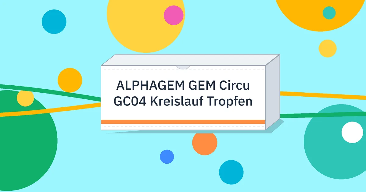 Symbolbild: Packung mit der Aufschrift ALPHAGEM GEM Circu GC04 Kreislauf Tropfen (PZN 20296221) – Verfügbarkeit und Bezug in Apotheken in Frankfurt am Main
