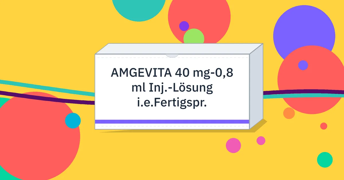 Symbolbild: Packung mit der Aufschrift AMGEVITA 40 mg-0,8 ml Inj.-Lösung i.e.Fertigspr. (PZN 15317010) – Verfügbarkeit und Bezug in Apotheken in Frankfurt am Main