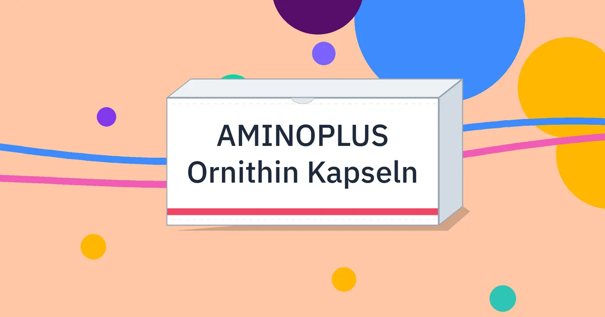Symbolbild: Packung mit der Aufschrift AMINOPLUS Ornithin Kapseln (PZN 06144970) – Verfügbarkeit und Bezug in Apotheken in Frankfurt am Main