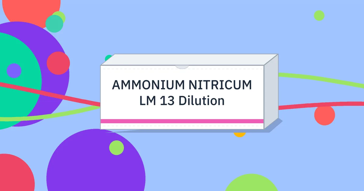 Symbolbild: Packung mit der Aufschrift AMMONIUM NITRICUM LM 13 Dilution (PZN 13321817) – Verfügbarkeit und Bezug in Apotheken in Frankfurt am Main